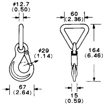 2" Triangle Forged Hook - CTS Cargo Tie-Down Specialty