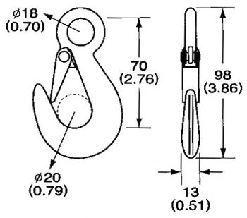 90 Twisted Forged Eye Hook - CTS Cargo Tie-Down Specialty