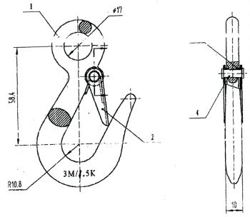 90 Twisted Forged Eye Hook - CTS Cargo Tie-Down Specialty
